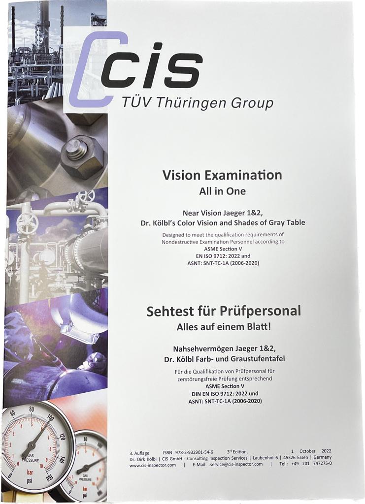 CIS Registration Page - Vision Examination for testing personnel